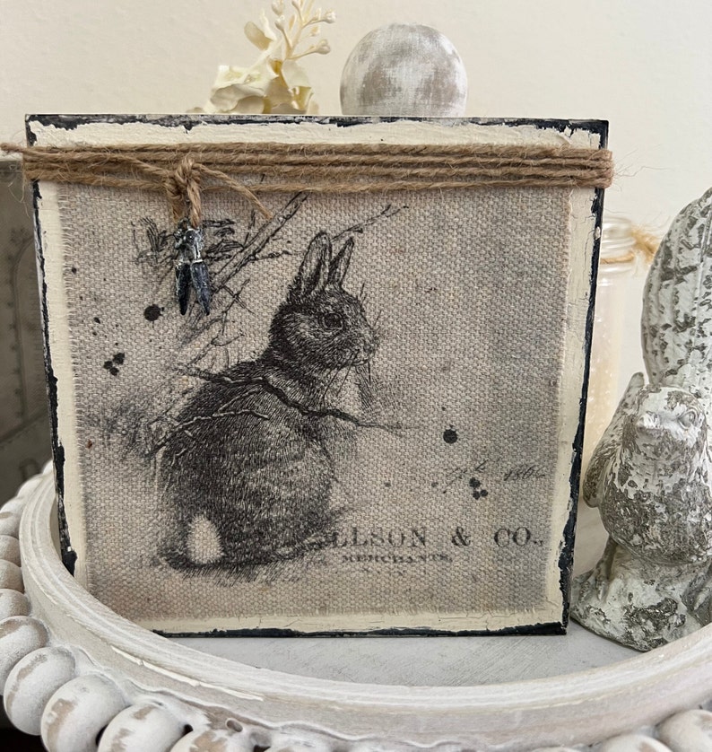 Distressed Vintage Inspired French Rabbit Sign Cottage - Etsy