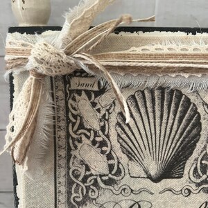 Beach Cottage Distressed Sign Vintage Inspired Shell Design, Muslin ...