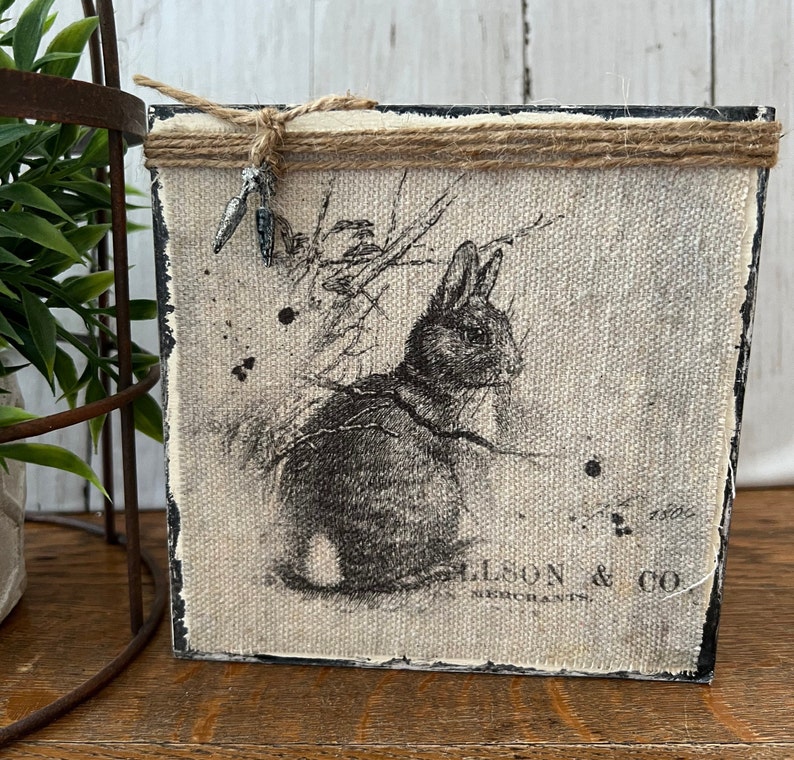 Distressed Vintage Inspired French Rabbit Sign Cottage - Etsy