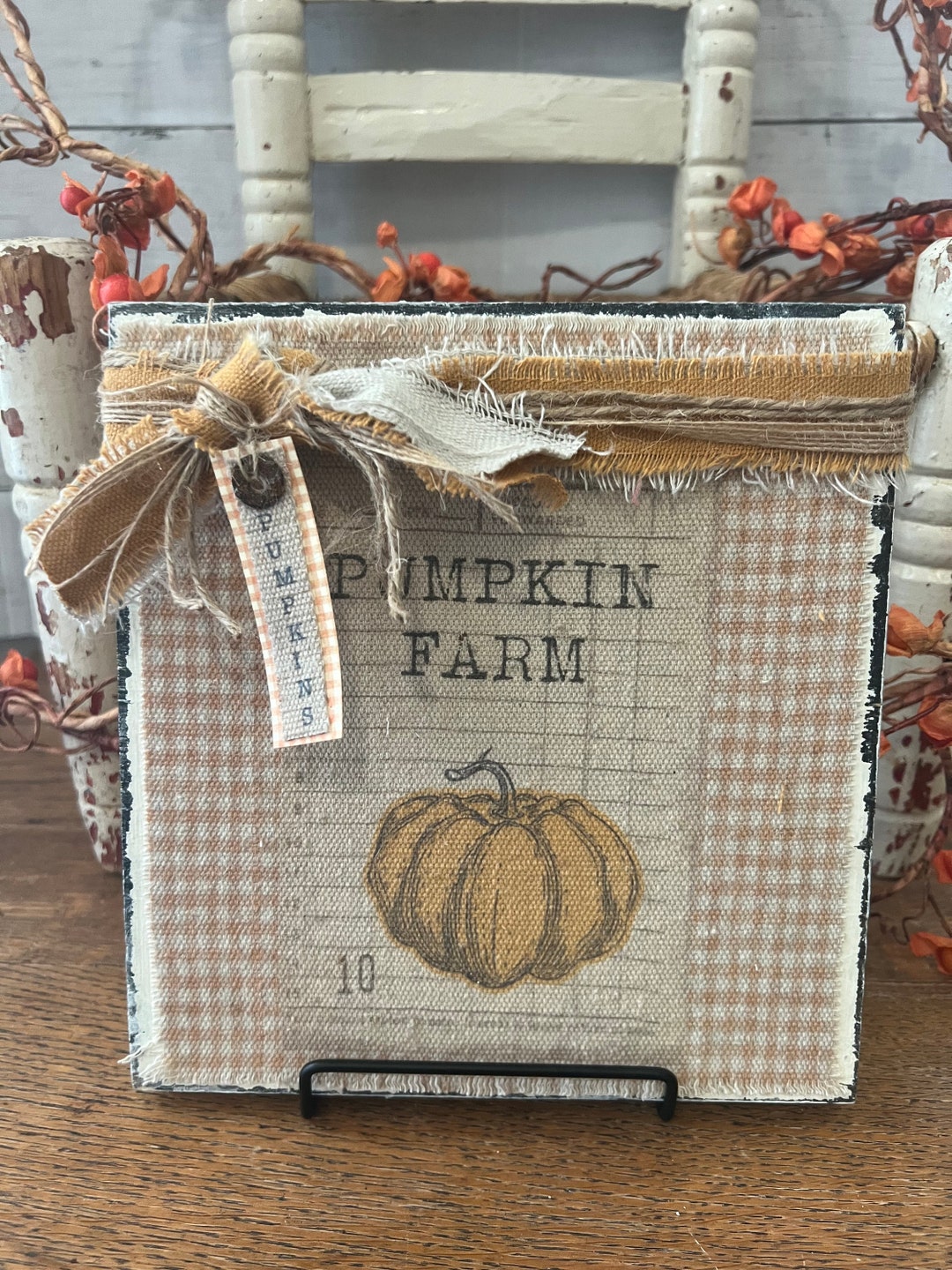 Pumpkin Farm Distressed Sign Fall Autumn Decor, Thanksgiving, Shabby ...