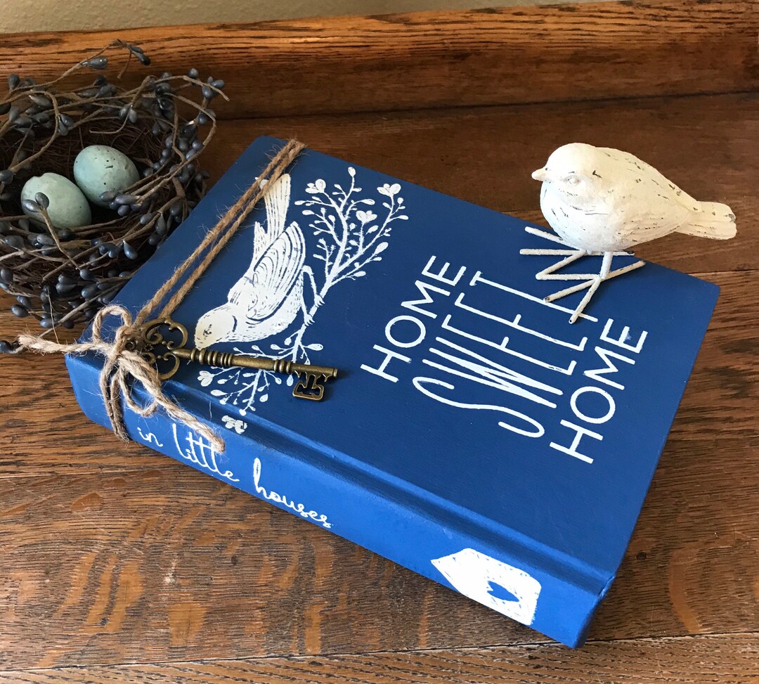 Book Decor Handcrafted Distressed "home Sweet Home" Design. Perfect ...