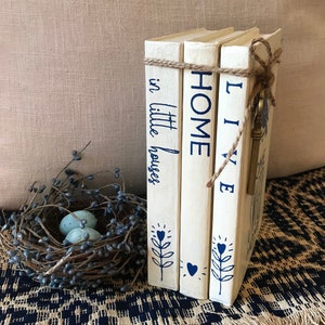 Book Stack "home Sweet Home" Design. Perfect for Distressed Modern ...
