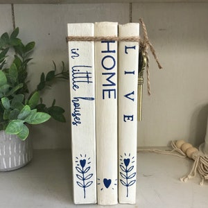Book Stack "home Sweet Home" Design. Perfect for Distressed Modern ...