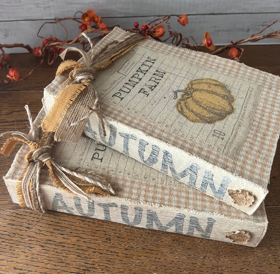 Pumpkin Farm Distressed Repurposed Book Fall Autumn Decor, Thanksgiving ...