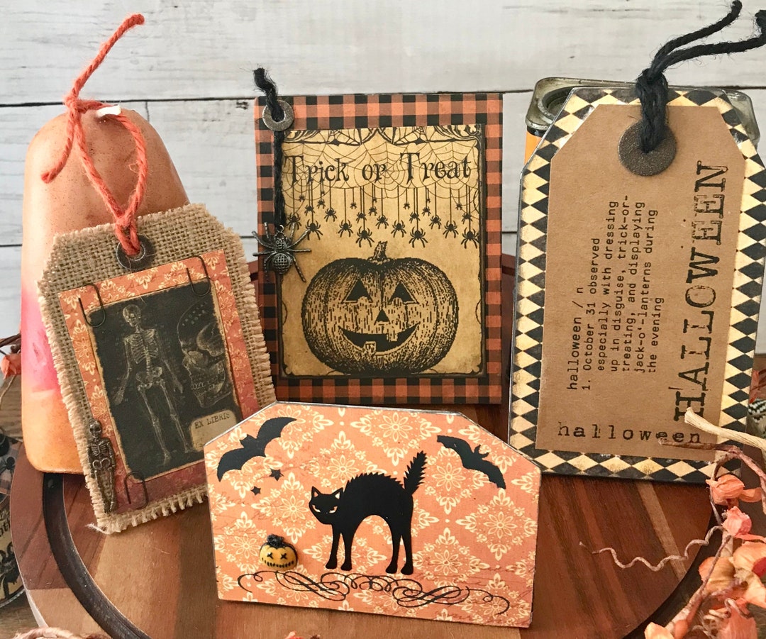 Distressed Halloween Tier Bundle Tray/shelf Decor, Primitive Spooky ...