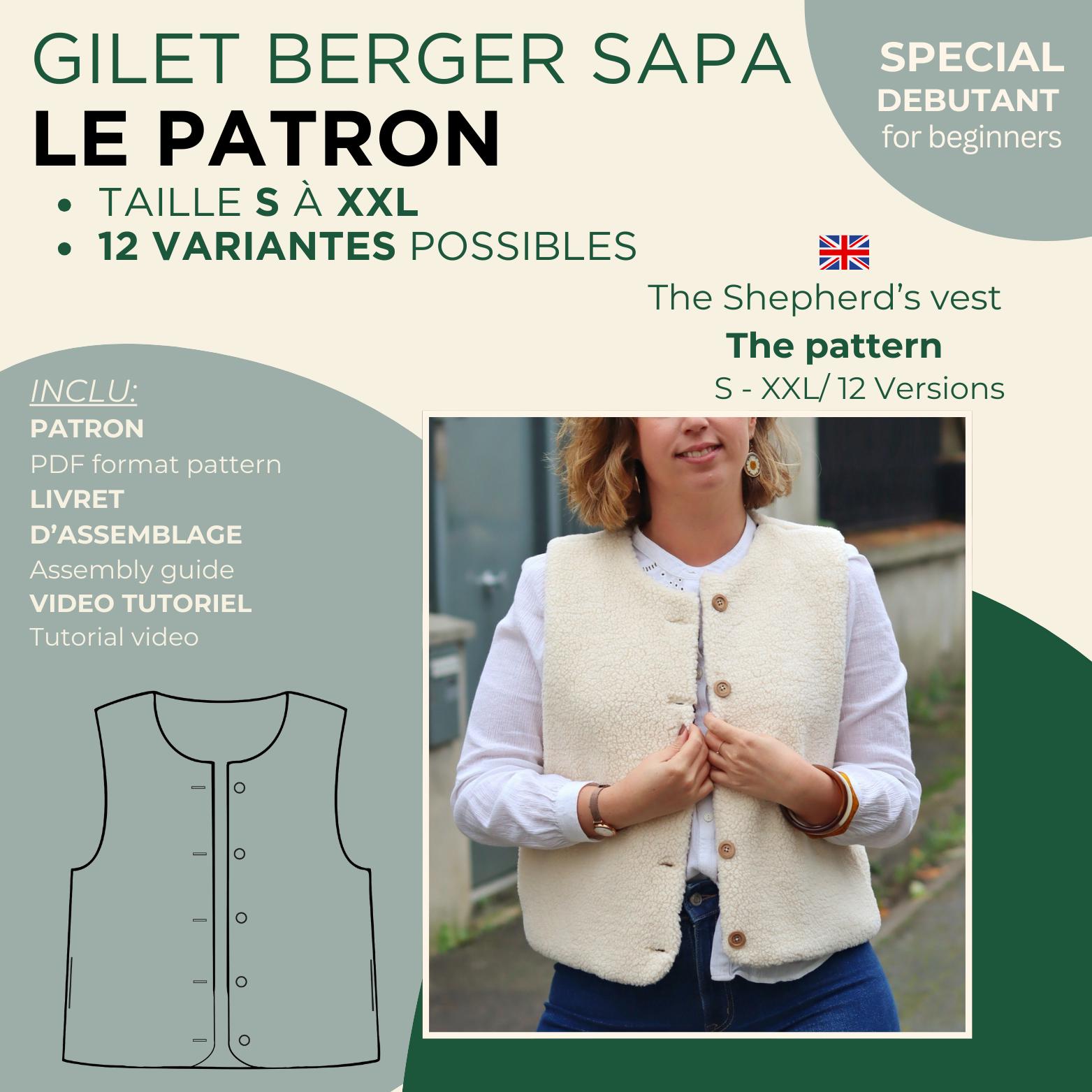 Patron GILET BERGER / format PDF - Etsy France