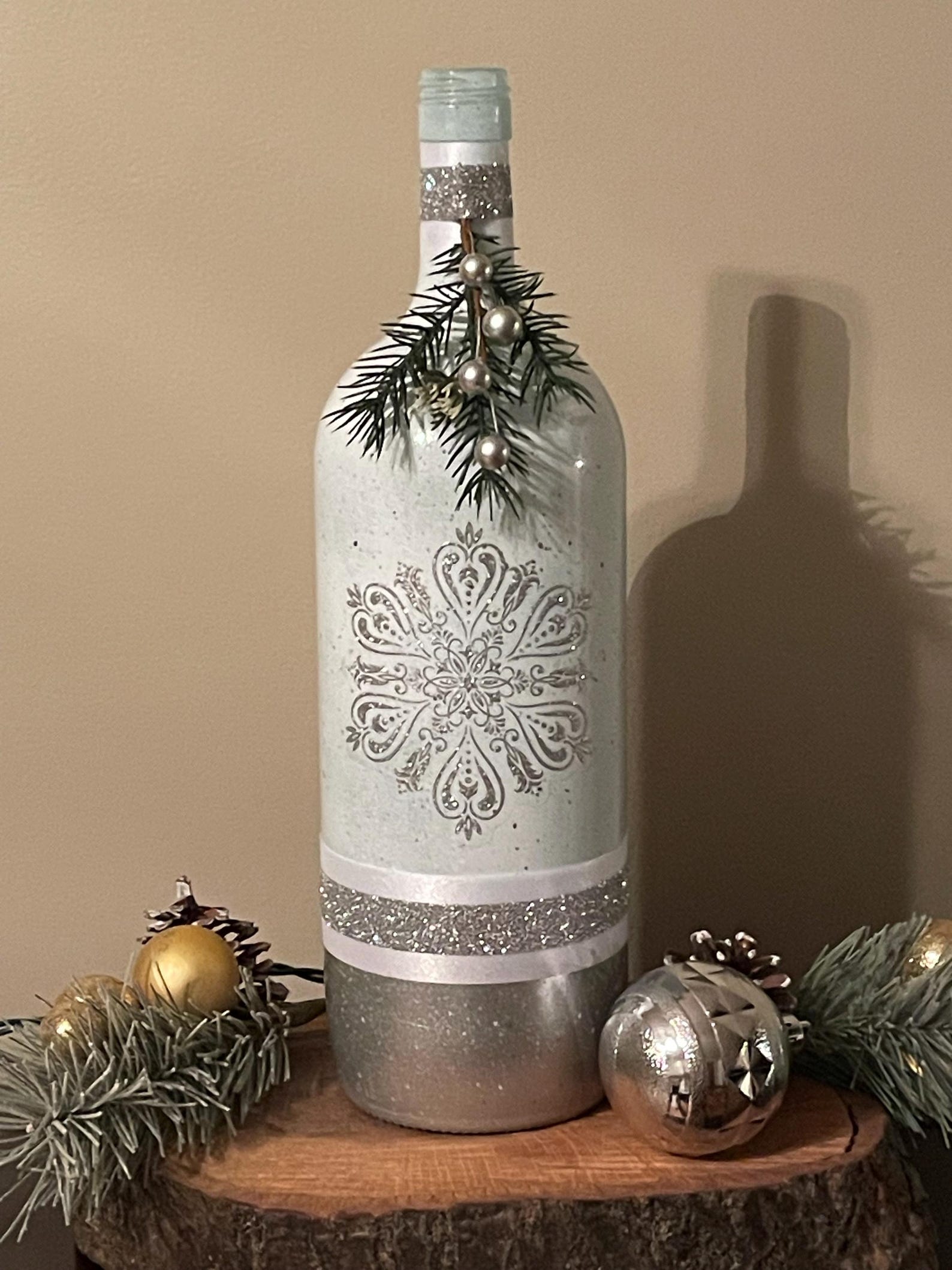 Silver Glitter Snowflake - Etsy