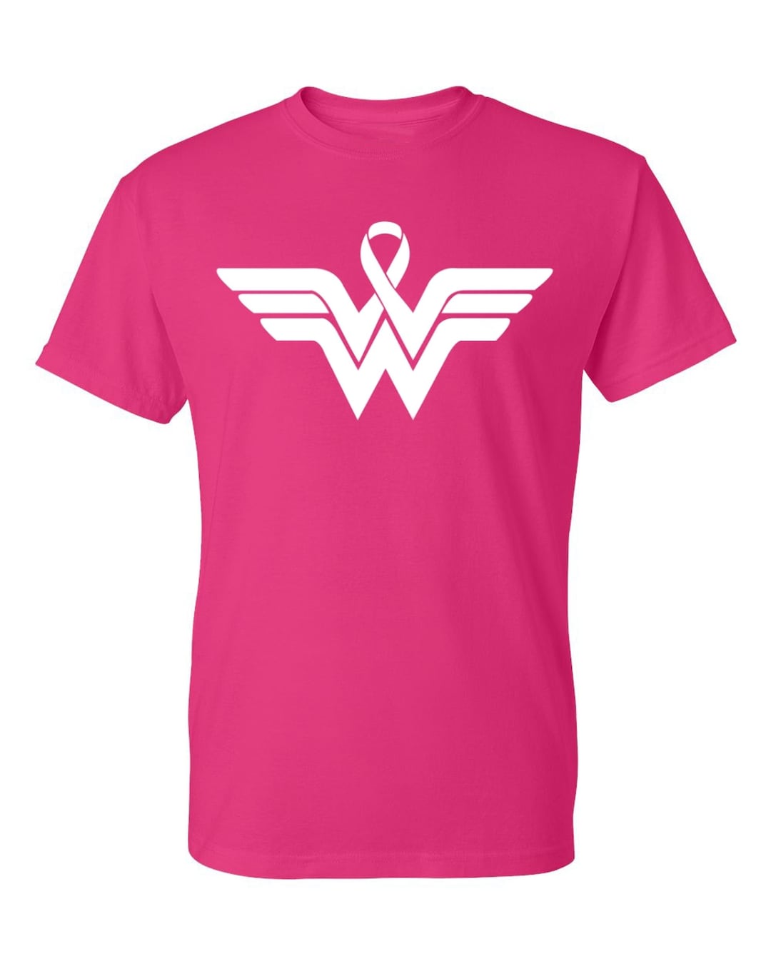 Superhero Ribbon Pink Logo - Breast Cancer Awareness Support Men's T ...