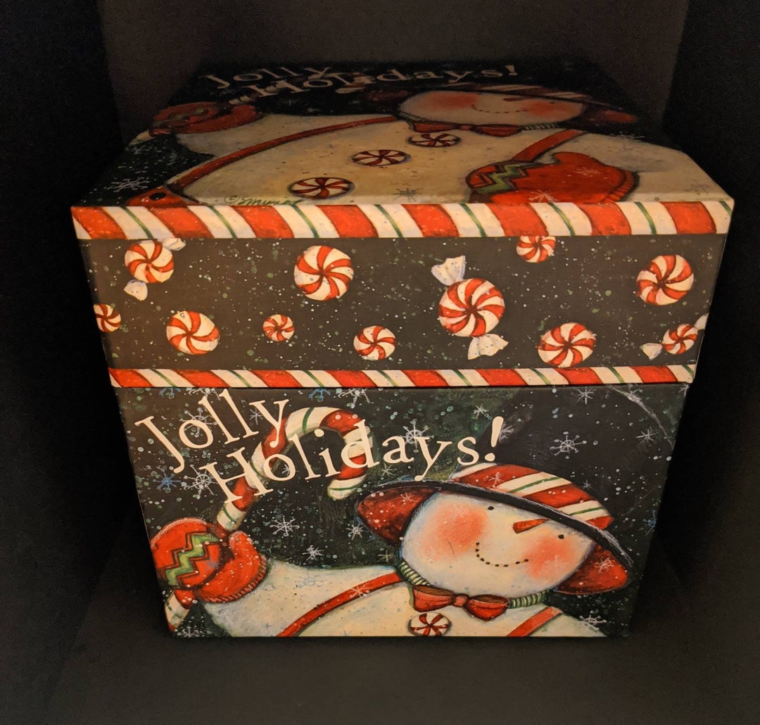 Bob's Boxes Sam's Candy Cane Box W/williams & Sonoma Pressed Glass ...