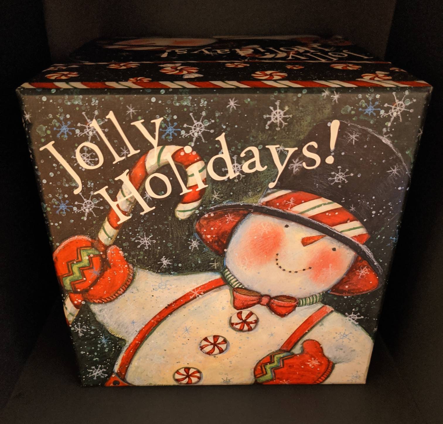 Bob's Boxes Sam's Candy Cane Box W/williams & Sonoma Pressed Glass ...