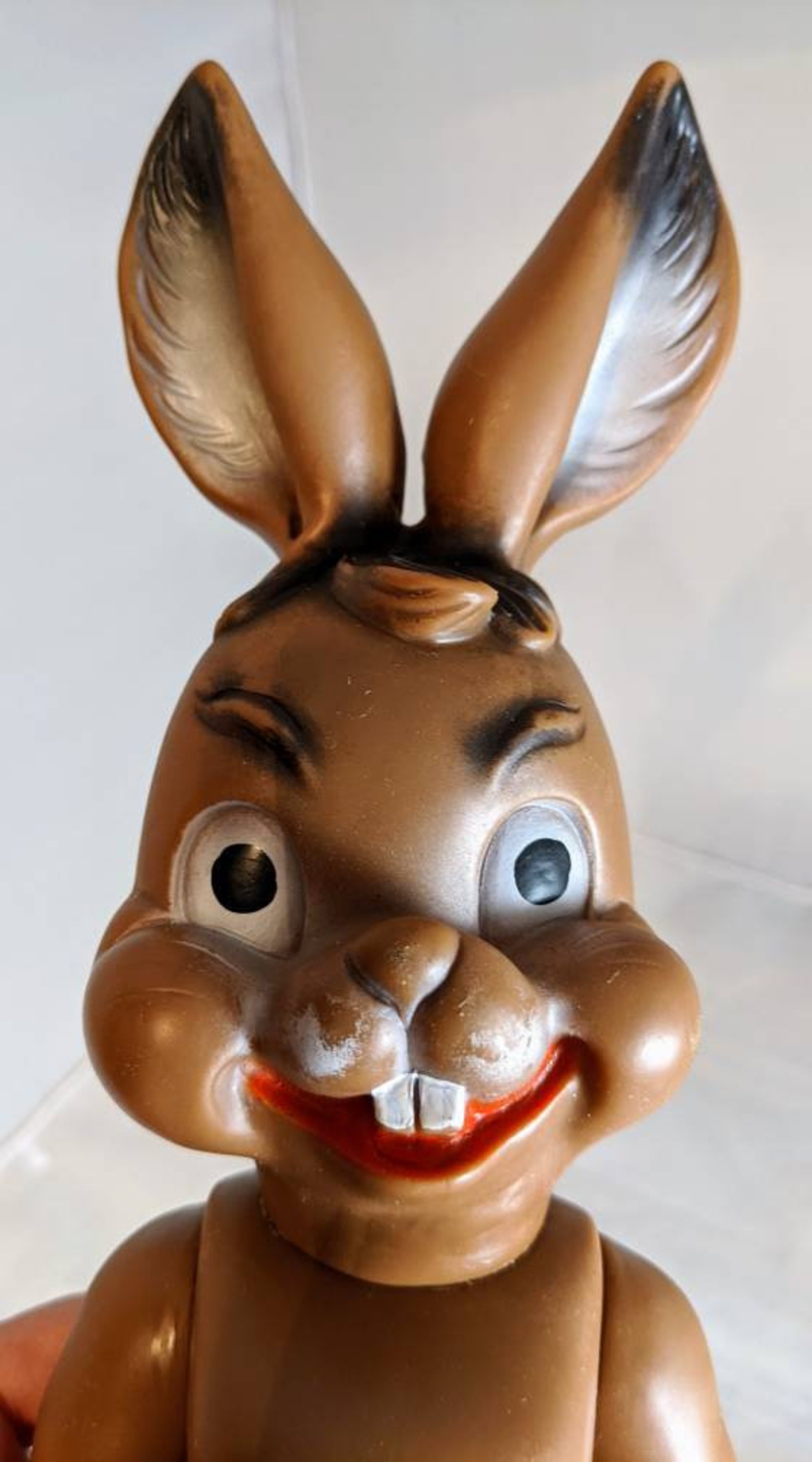 Vintage Rubber Bunny Rabbit Chocolate Brown Creepy Doll Toy. - Etsy