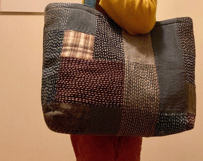 Handmade Japanese Sashiko Tote Bag - Etsy