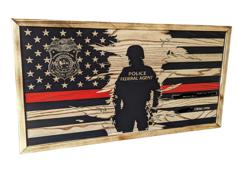 Custom Thin Blue Line Flag - Police Flag - Wood Flag - Etsy