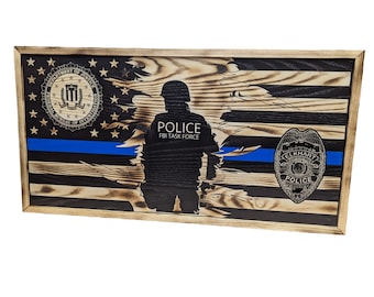 Custom Thin Blue Line Flag Police Flag Military Flag Custom Flag Wood ...