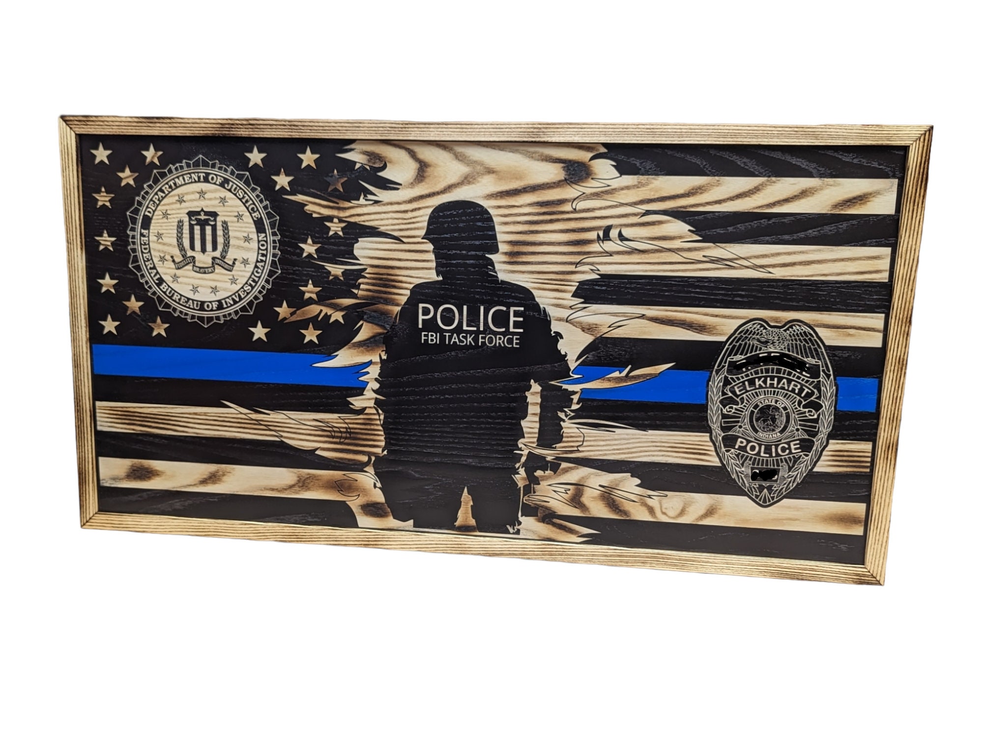 Custom Thin Blue Line Flag - Police Flag - Wood Flag - Etsy