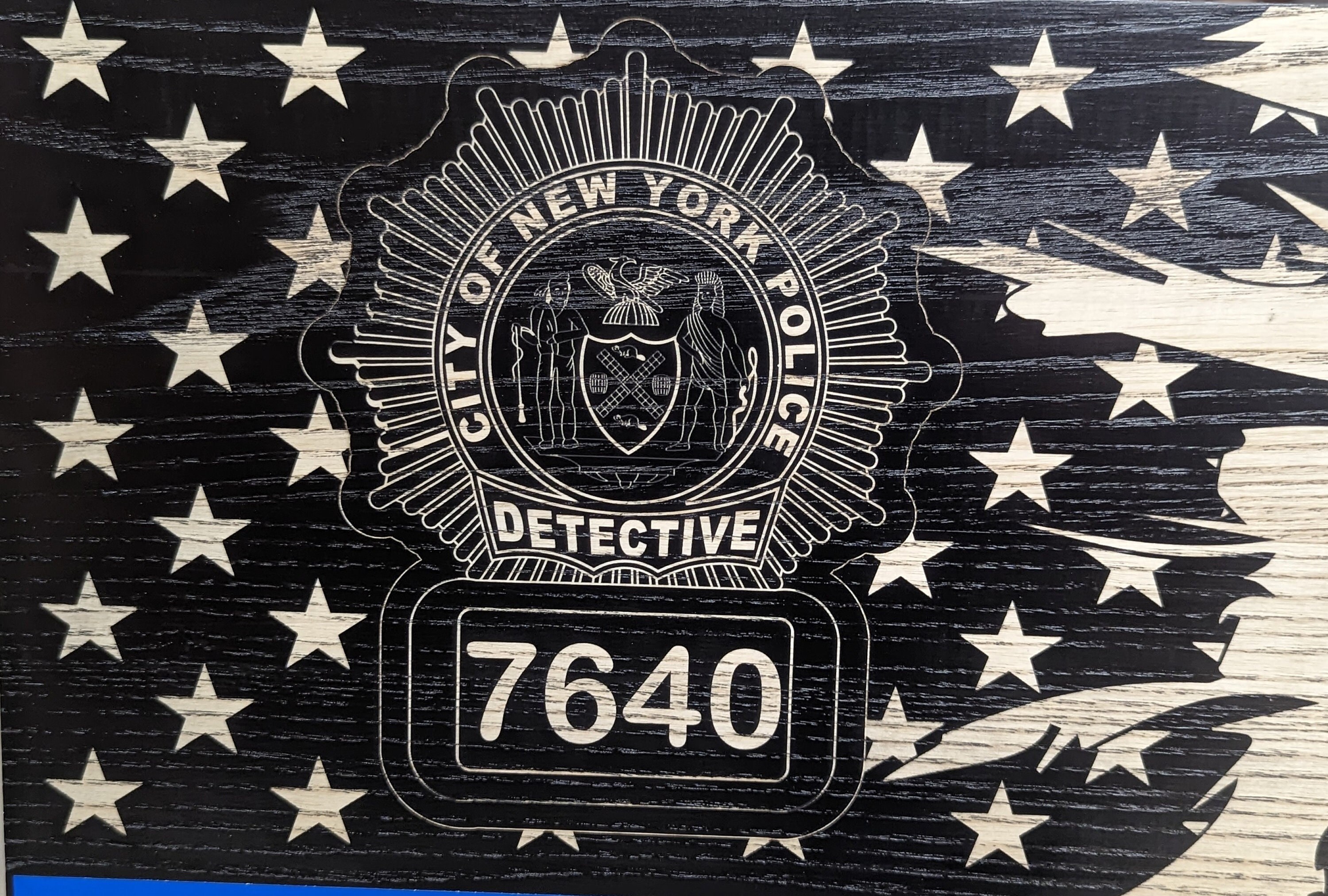 Custom Thin Blue Line Flag - Police Flag - Wood Flag - Etsy