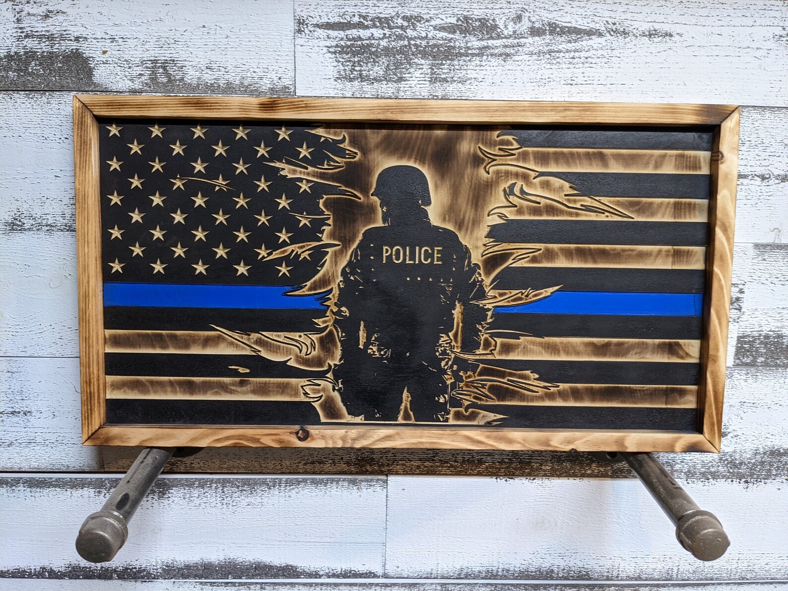 Custom Thin Blue Line Flag Police Flag Wood Flag - Etsy