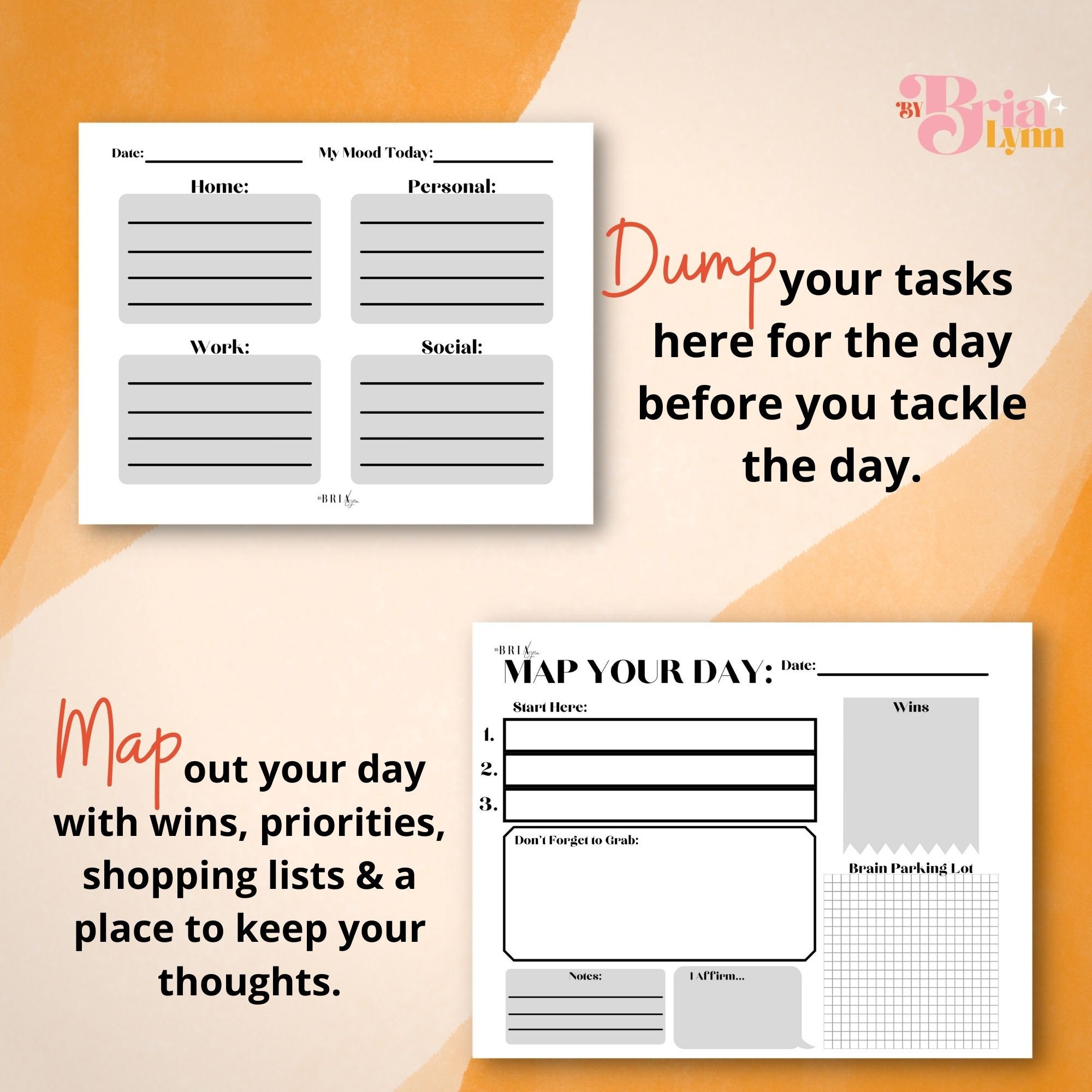 Map Your Day Printable Planner, Daily Planner, US Letter Size - Etsy