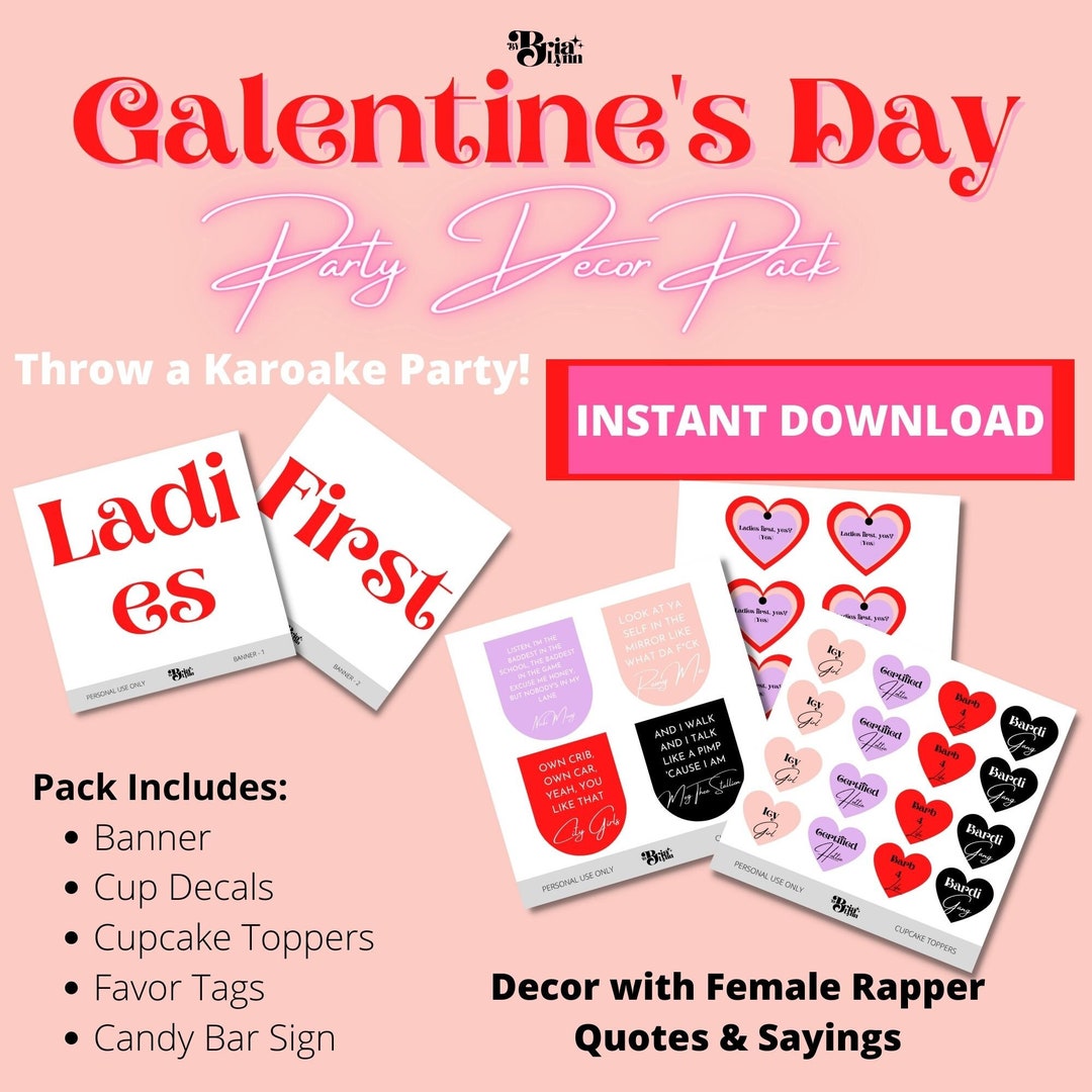 Galentines Day Party Pack Galentines Day Party Decor Galentines Day