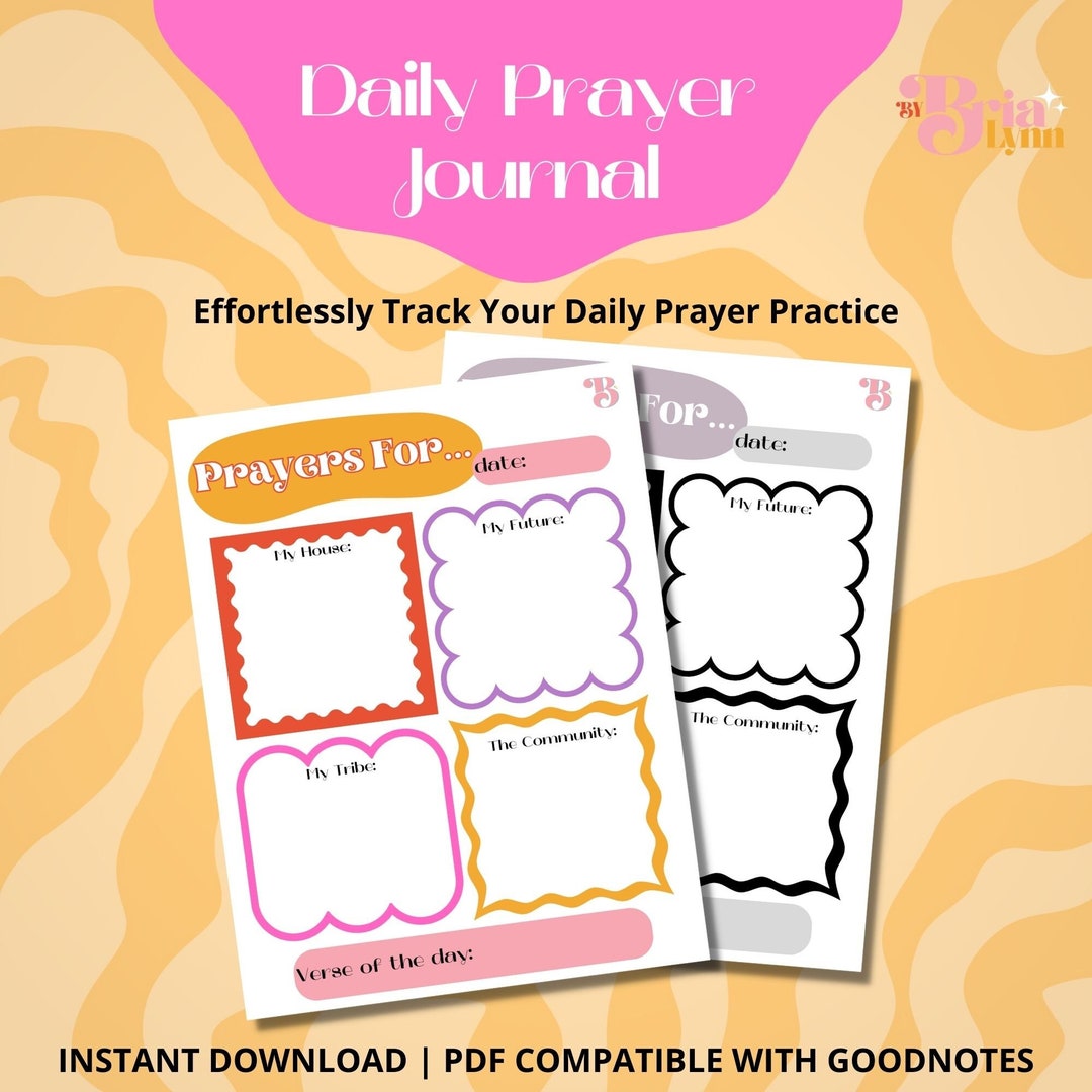 Daily Prayer Journal, Digital Prayer Journal, Guided Prayer Journal ...
