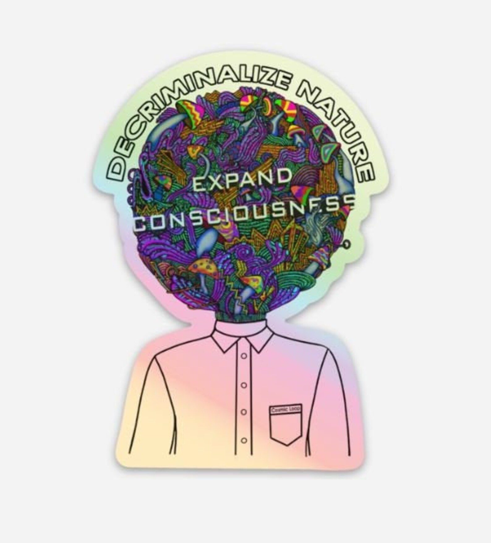 Psychedelic Holographic Sticker Stoner Sticker Marijuana - Etsy