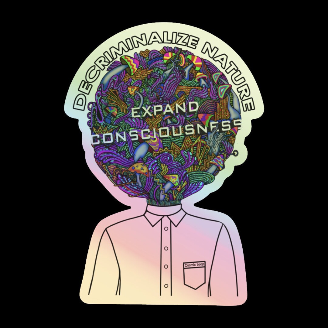 Psychedelic Holographic Sticker | Holographic Magic Mushroom Sticker ...