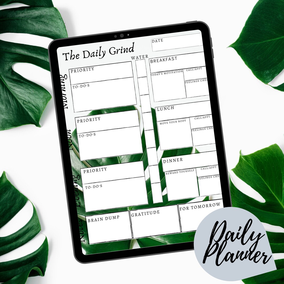 Daily Planner Monstera Print - Etsy