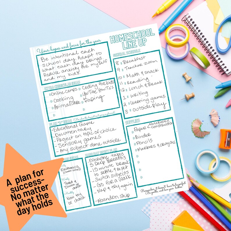 Homeschool and Distance Learning Outline Planner instant Download - Etsy