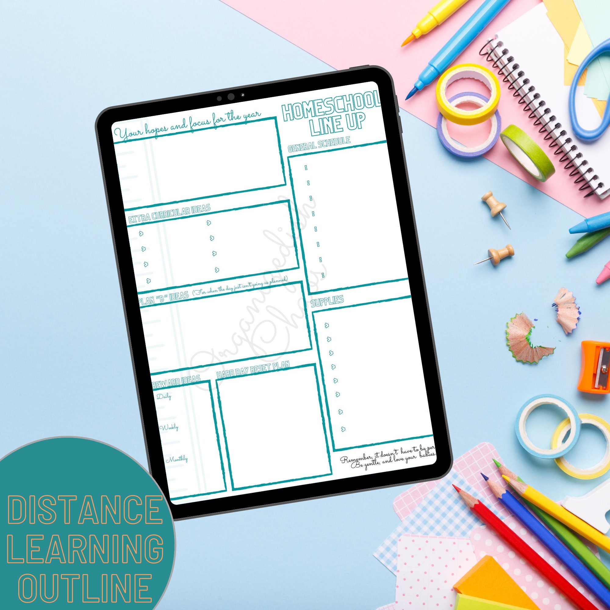 Homeschool and Distance Learning Outline Planner instant Download - Etsy