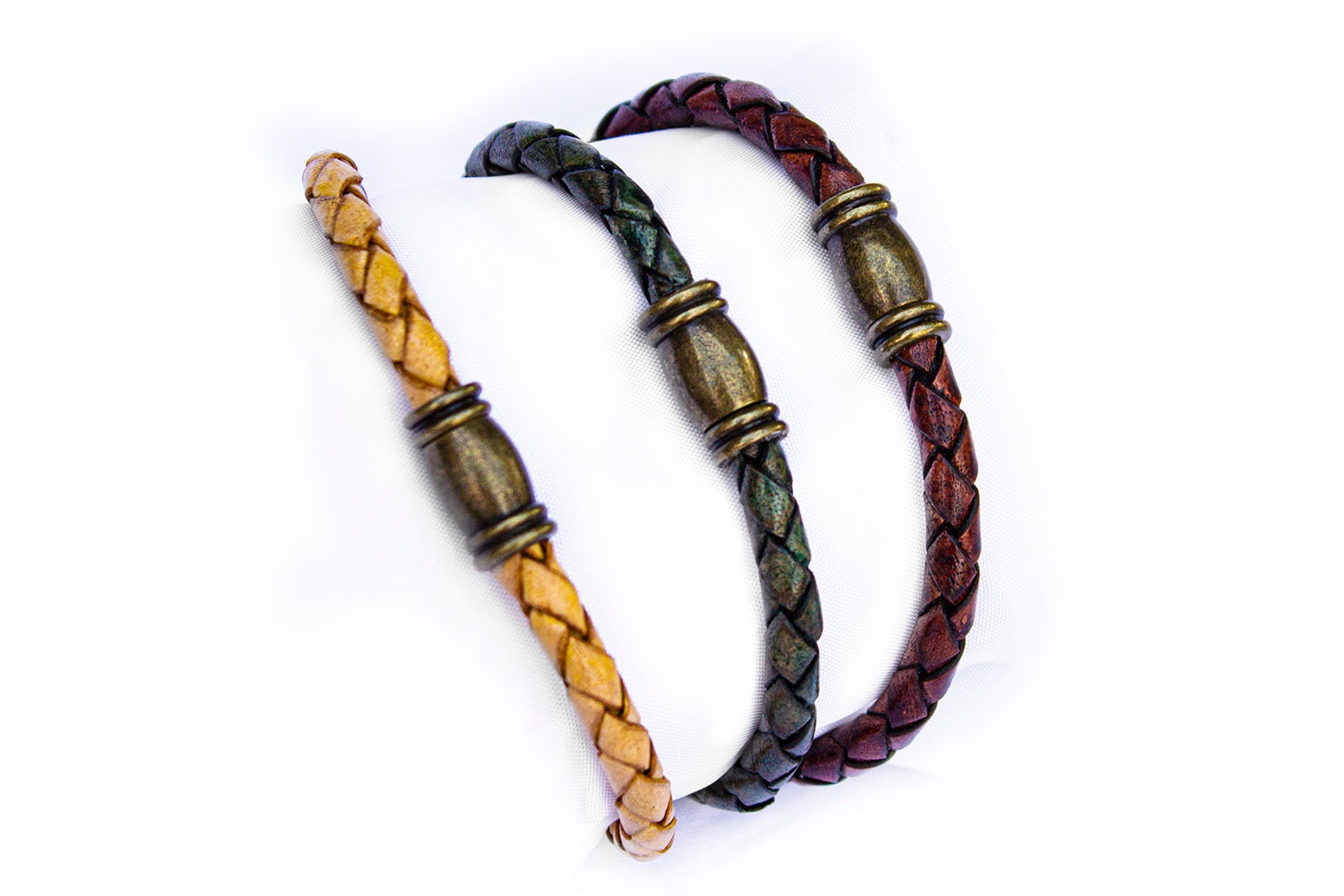 BARREL RANGE LEATHER Bracelet 5 mm Round Bolo Braided Bracelet with a ...