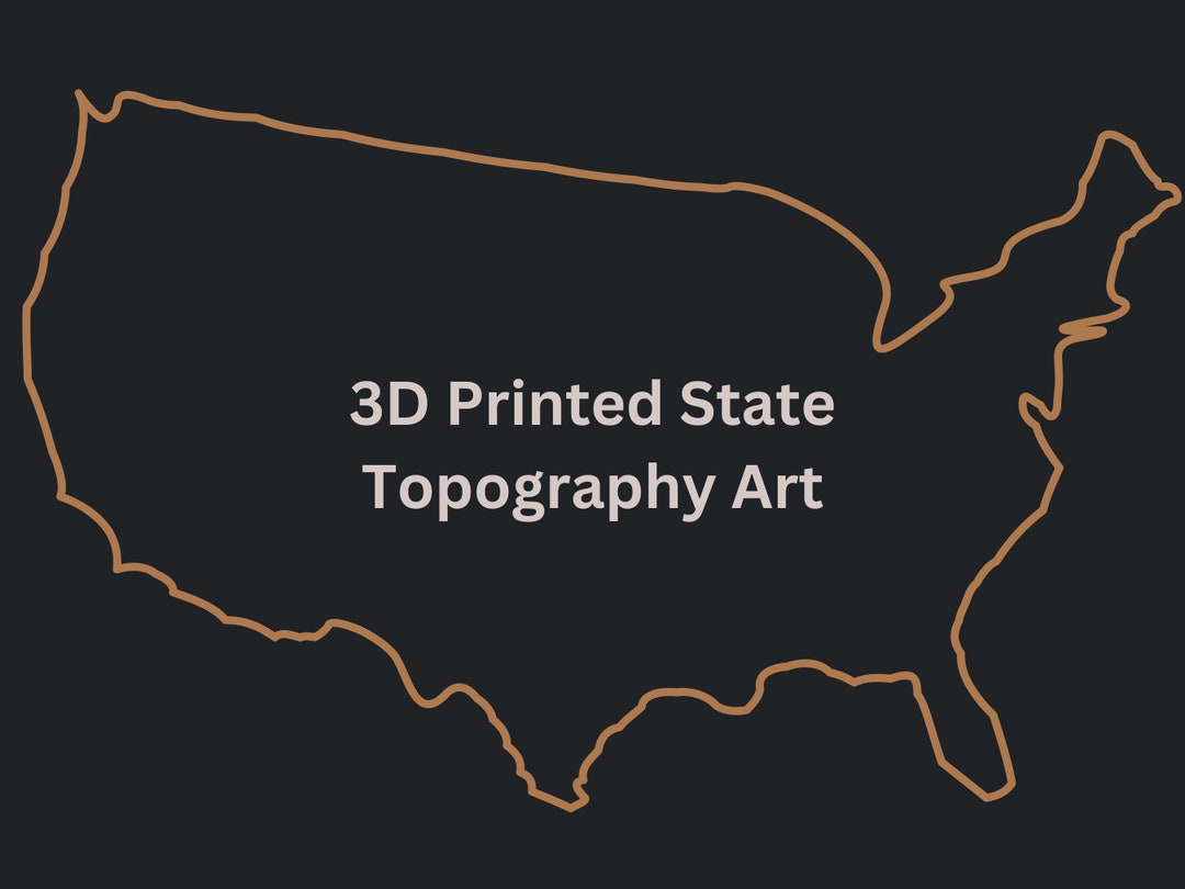 3D Printed State Topography Art - Etsy
