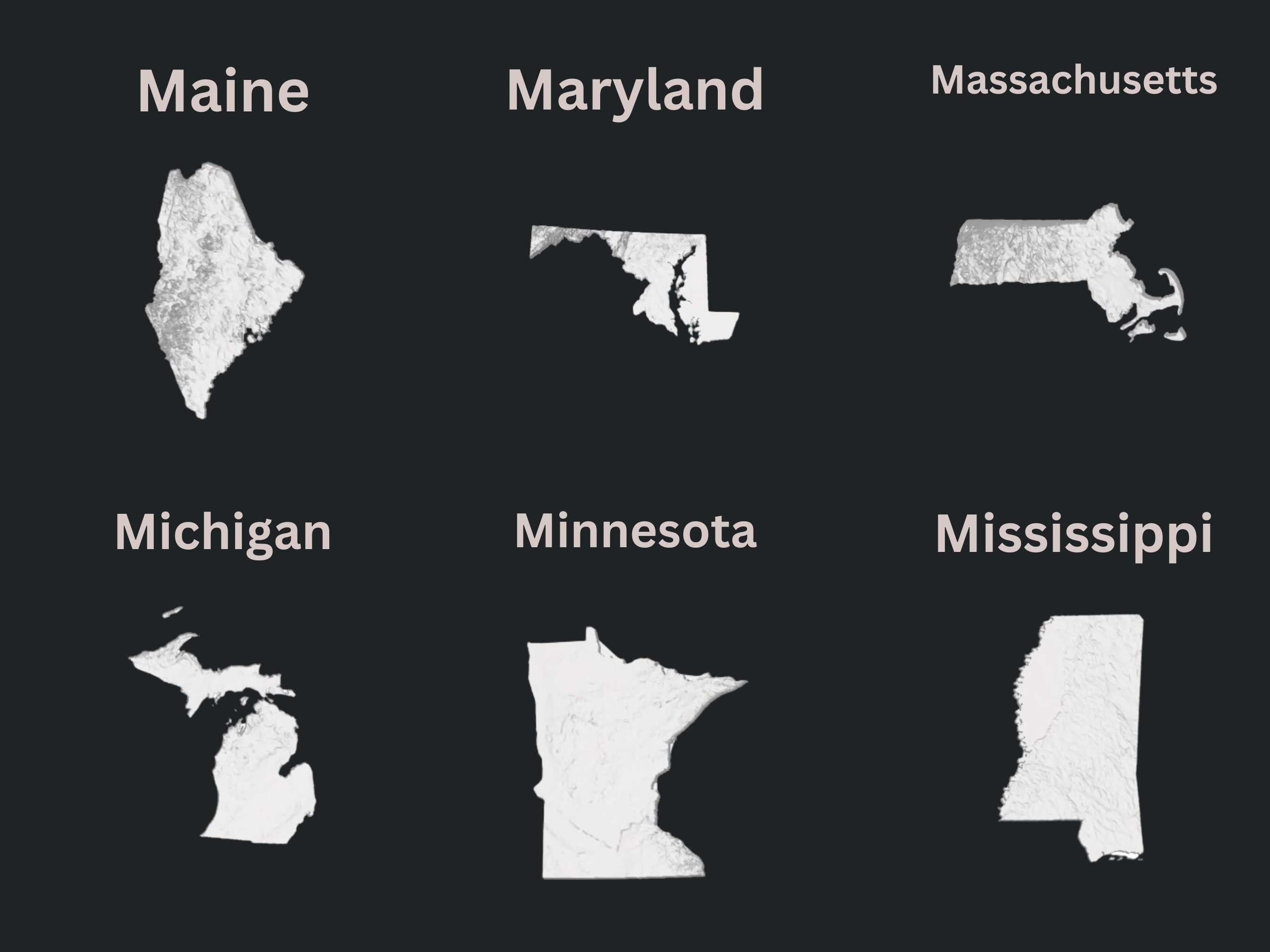 3D Printed State Topography Art - Etsy