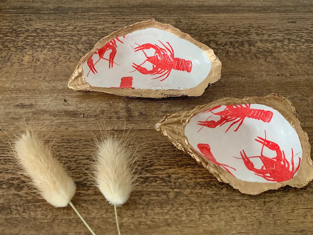Oyster Shell Ring Dish | Gilded Shell | Cajun | Crawfish | Catchall ...
