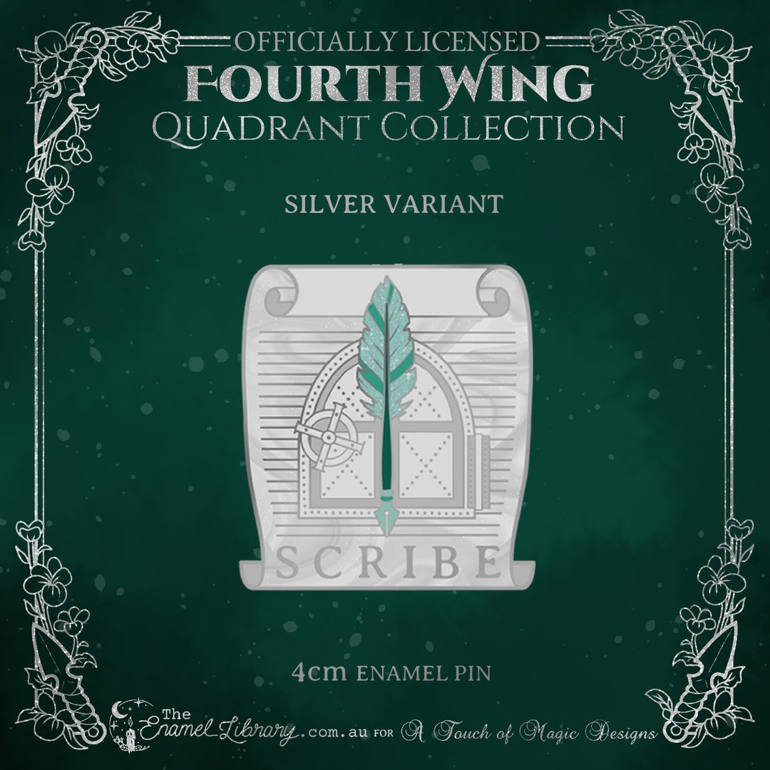 Silver Scribe Quadrant Hard Enamel Pin Fourth Wing OFFICIALLY LICENSED ...