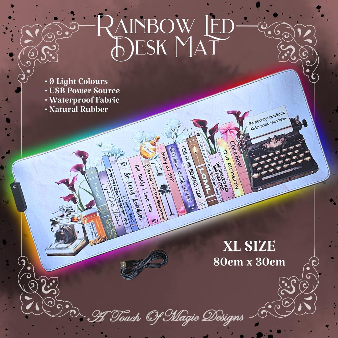 Rainbow LED XL Desk Mat - TTPD Swiftie Stack - Etsy
