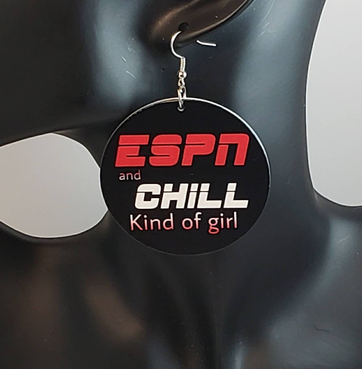 Quote Earrings ESPN & Chill Kind of Girl Dangle Earrings - Etsy UK