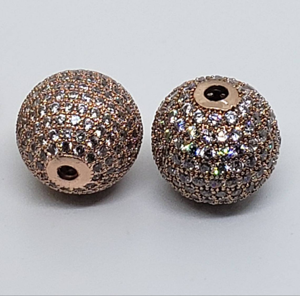 16mm CZ Beads Cubic Zirconia 16mm Micro Pave Beads - Etsy