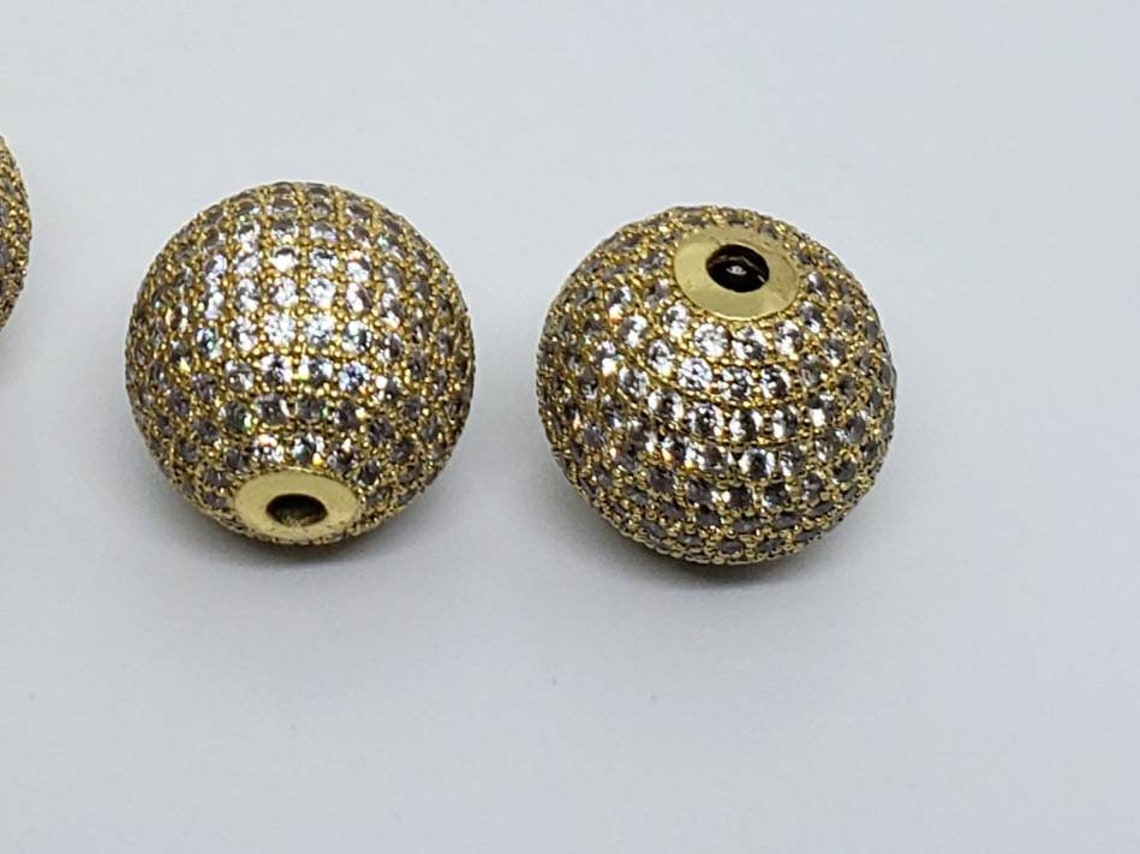 16mm CZ Beads Cubic Zirconia 16mm Micro Pave Beads - Etsy