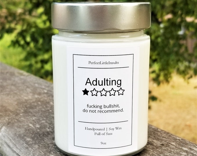 Adulting Review Candle, 1 Star Review Candle, Funny Candle ...