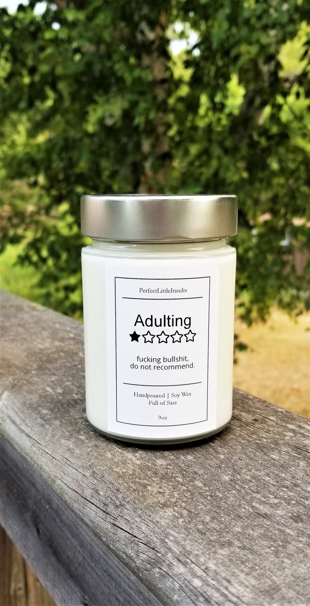 Adulting Review Candle, 1 Star Review Candle, Funny Candle ...
