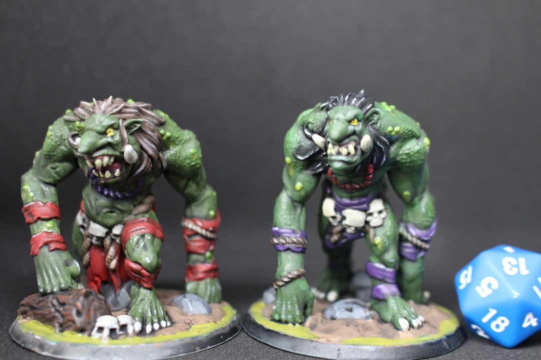 Trolls Miniatures Dungeons and Dragons, Pathfinder, DND, Tabletop RPG ...