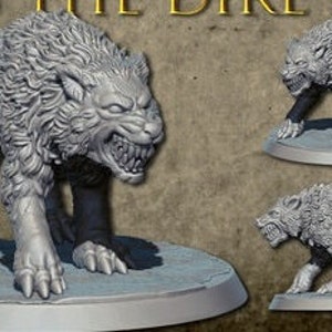 Dire Wolf Miniature Dungeons and Dragons, Pathfinder, DND, RPG ...