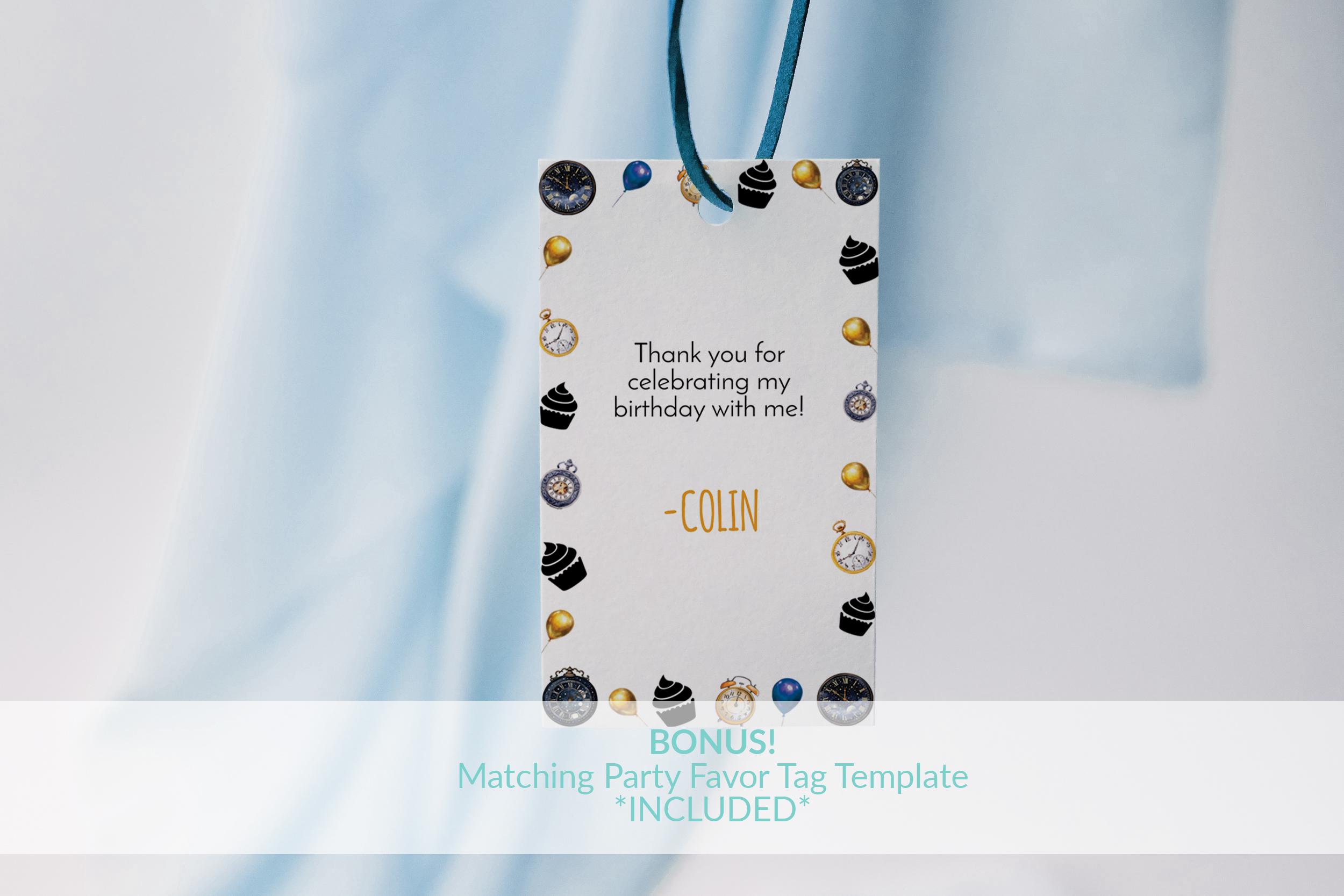 Clock Theme Birthday Invitation Template, Editable Birthday Party ...