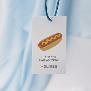Hot Dog Party Favor Tag Template, Hot Dog Birthday Party Favor Tags ...
