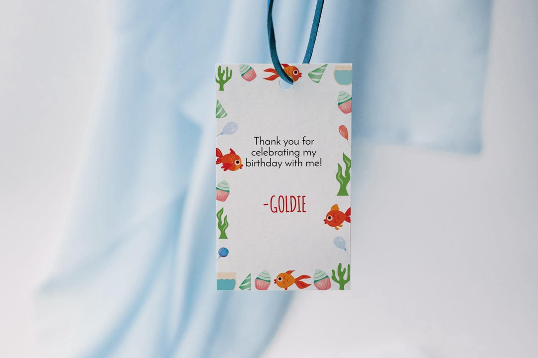 Goldfish Party Favor Tag Template, Goldfish Birthday Party Favor Tags ...