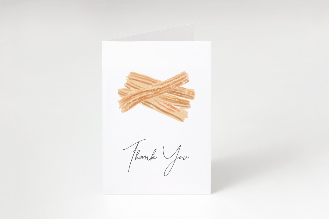 Churro Thank You Card Template, Birthday Party Thank You Card ...
