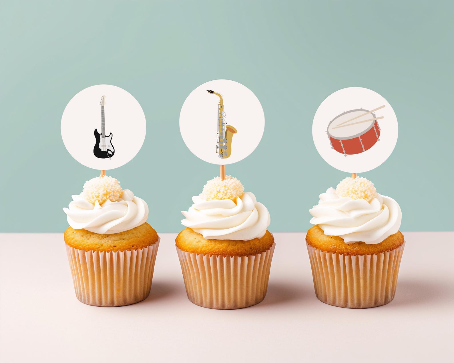 Music Cupcake Topper Template, Music Cupcake Toppers, Birthday Party ...