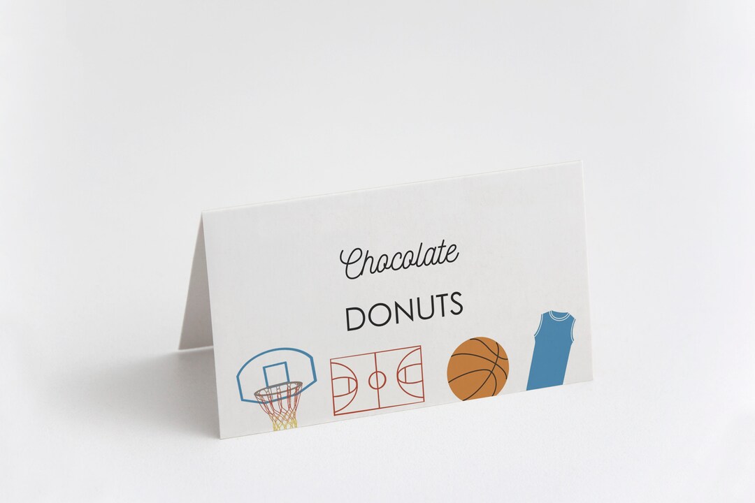 Basketball Food Tent Template, Basketball Birthday Party Food Labels ...