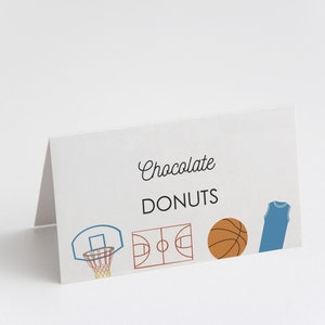 Basketball Food Tent Template, Basketball Birthday Party Food Labels ...