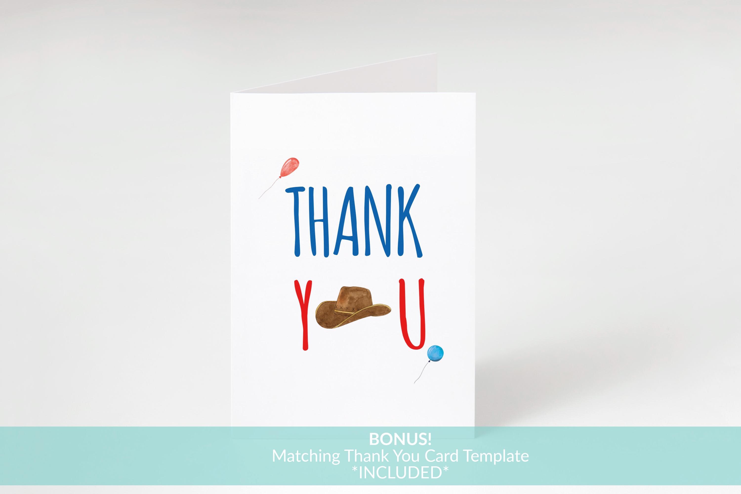 Cowboy Birthday Invitation Template, Editable Party Invite (instant ...